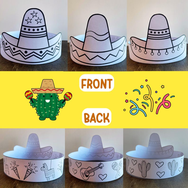 Sombrero Hispanic Heritage Month Paper Crown Craft Activity for Kids ...