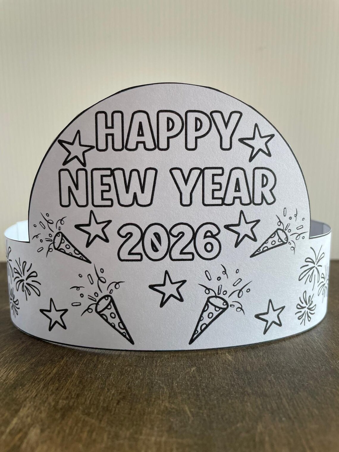 Happy New Year 2026 Crown, New Years Party Paper Crown Craft, Paper Hat ...