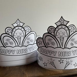 Happy New Year 2026 Crown, New Years Party Paper Crown Craft, Paper Hat ...