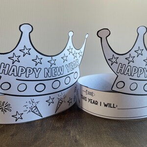 Happy New Year 2026 Crown, New Years Party Paper Crown Craft, Paper Hat ...