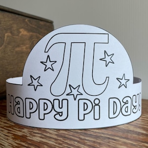Pi Day Coloring Paper Crown Craft, Pi Day Headband Craft, Pi Day Party ...