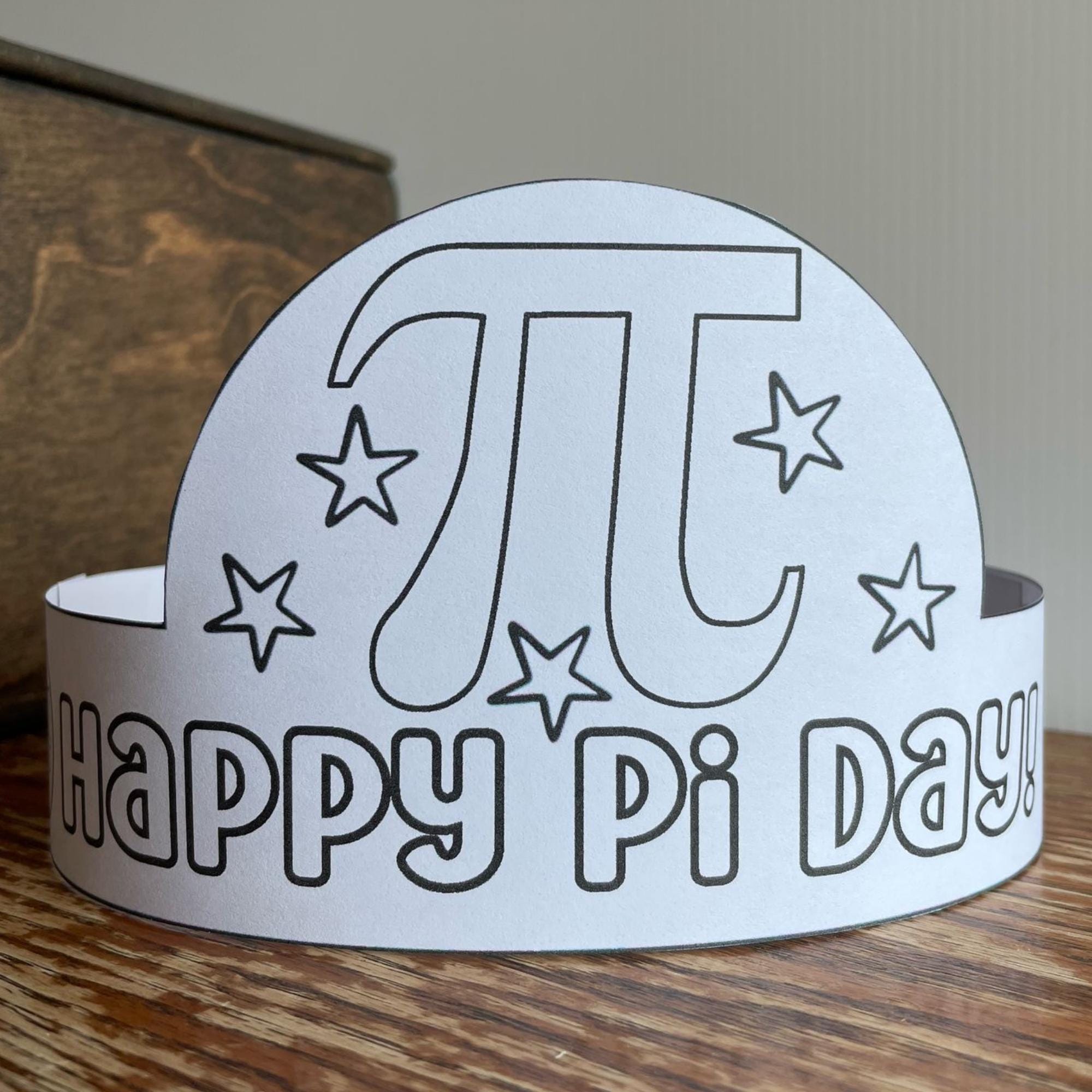 Pi Day Coloring Paper Crown Craft, Pi Day Headband Craft, Pi Day Party ...
