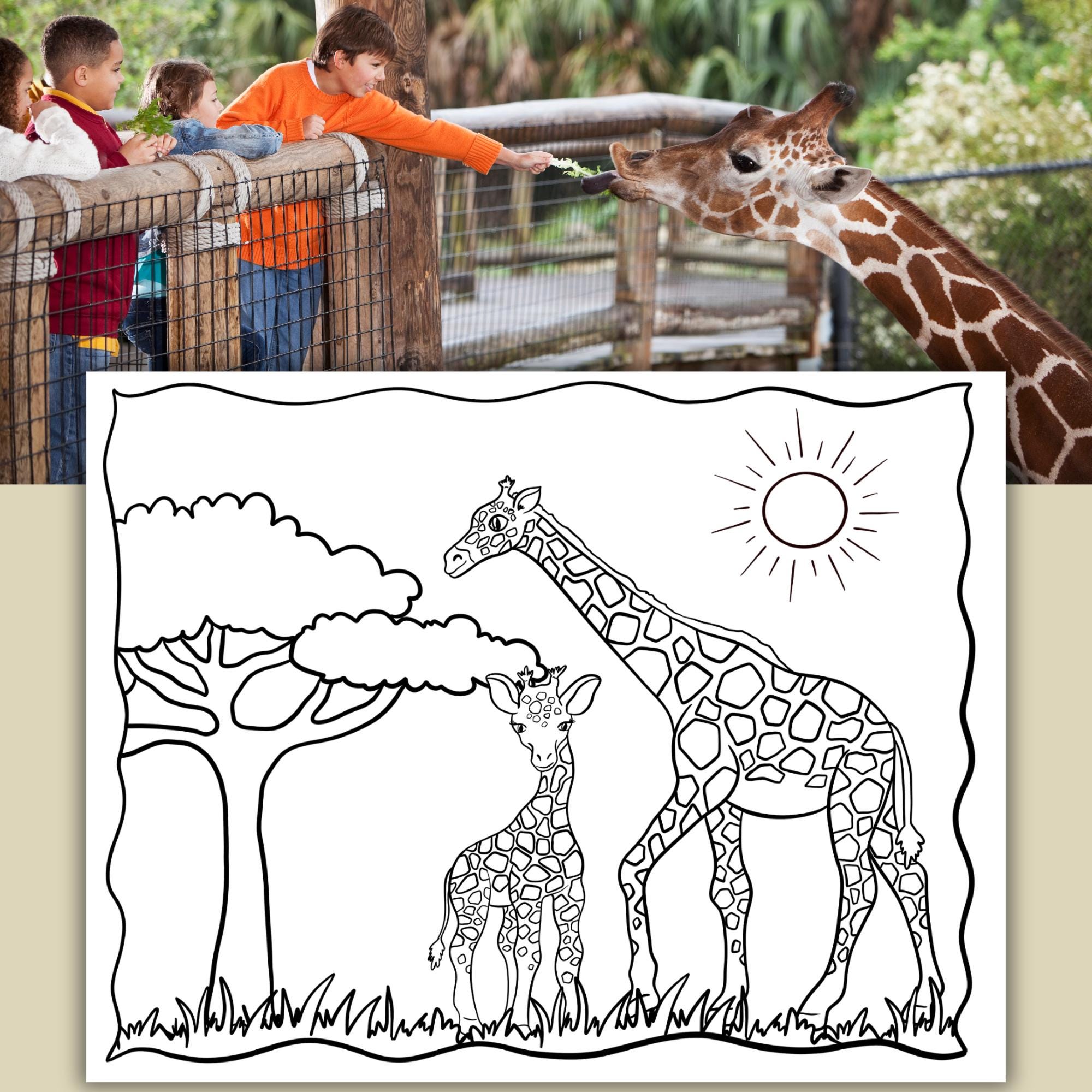 Zoo Animal Coloring Pages for Kids Printable Safari Animals Craft ...