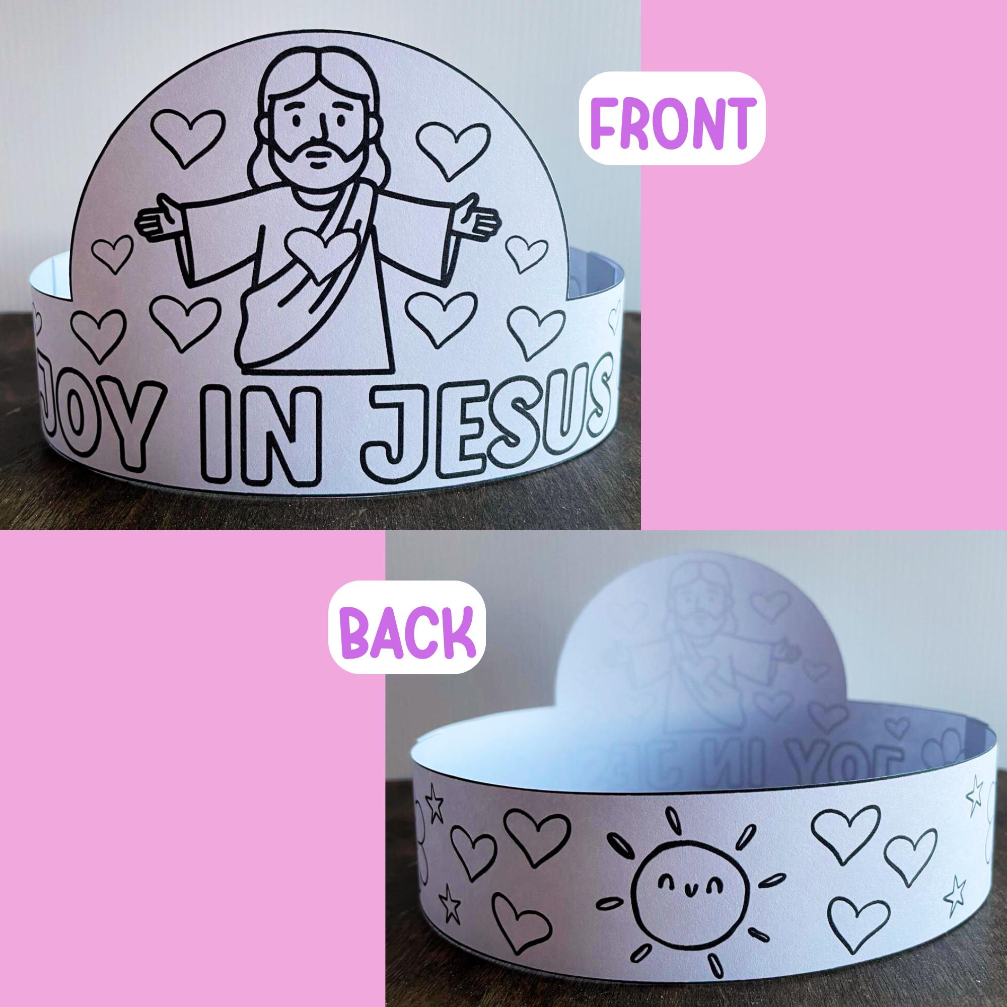 Jesus Coloring Page Paper Crown Joy in Jesus Christian Printable Easter ...