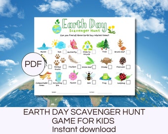Earth Day Scavenger Hunt Printable | Earth Day Kids Activity Sheet ...