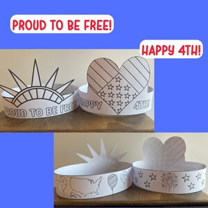 4th of July Coloring Crown Paper Craft Activity for Kids, Fourth of ...