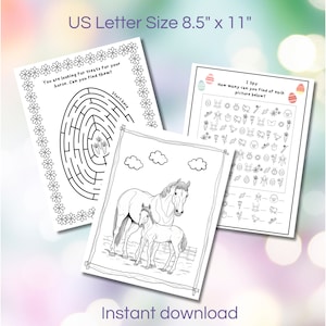 Horse Coloring Pages & Horse Activity Book for Kids, Horse Camp ...