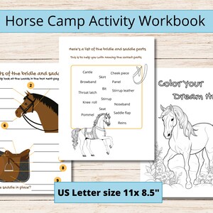 Printable Horse Camp Activity&coloring Workbook, Horse Camp Activity ...