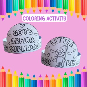 Armor of God Coloring Page Paper Crown Craft Activity Sunday School ...