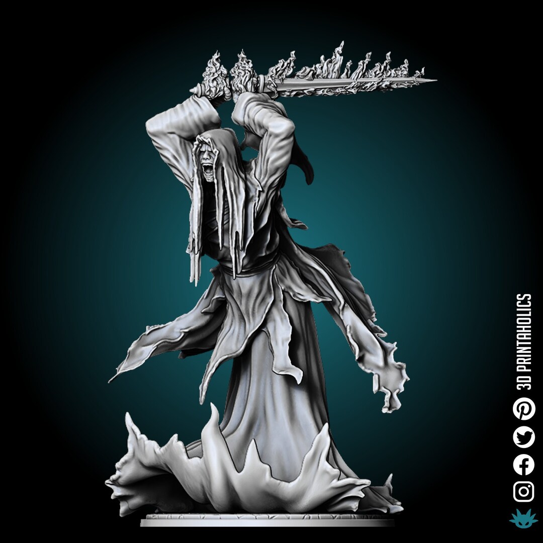 Flame Wraith - Premium Plant Based Resin 3D Printed Miniature, Tabletop ...