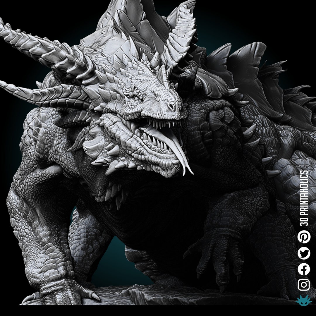 Elder Behir - Premium Plant Based Resin 3D Printed Miniature, Tabletop ...