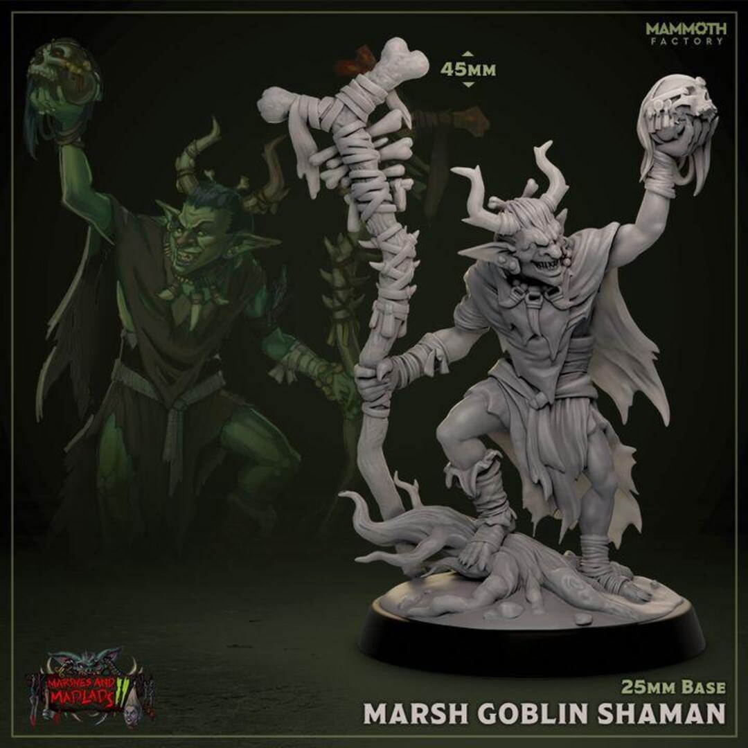 Marsh Goblin Shaman Premium 12k Quality Highly Detailed Figures Fantasy ...