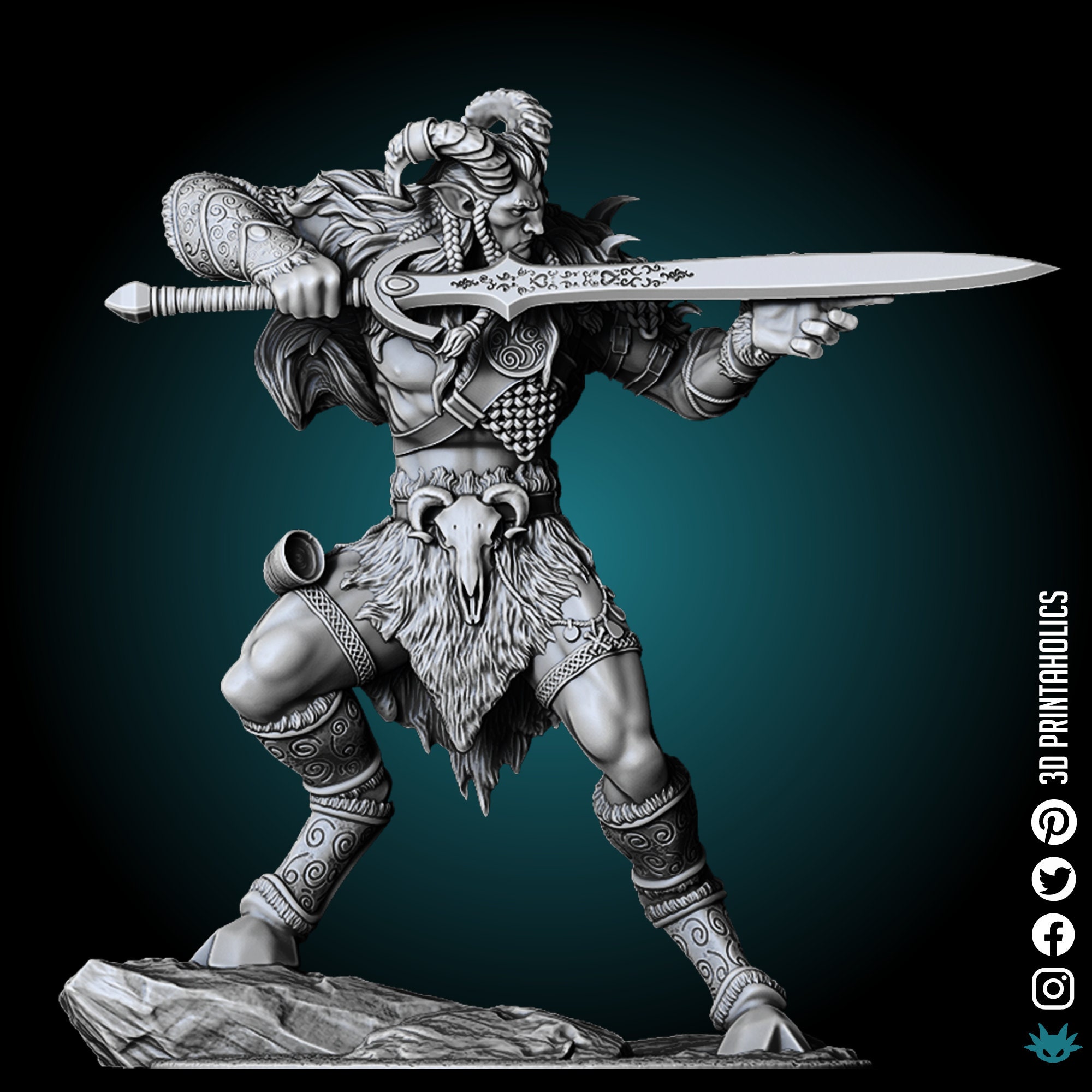 Satyr/faun Hunter Premium 4k Plant Based Resin 3D Printed - Etsy