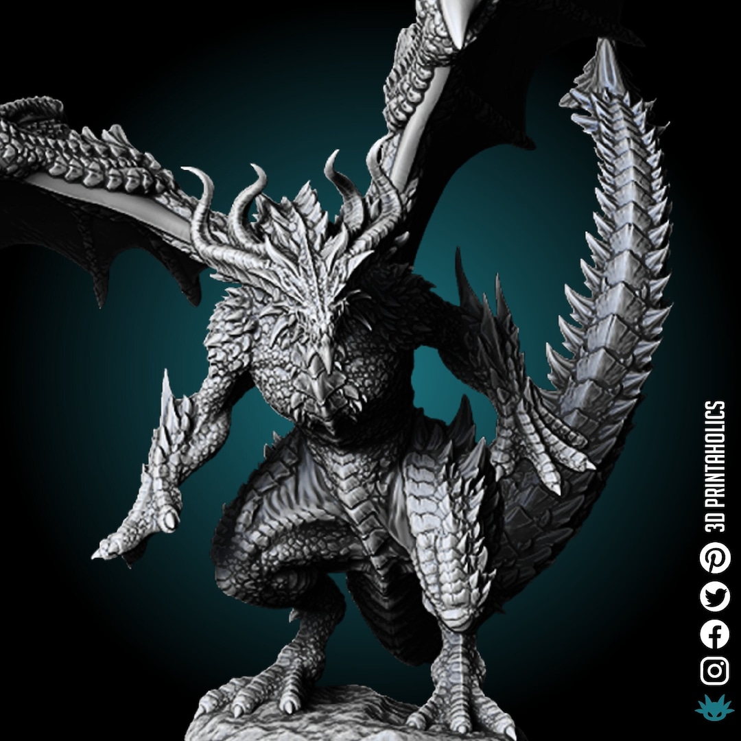 Bahamut, the Platinum Dragon, God of Justice - Premium Plant Based ...