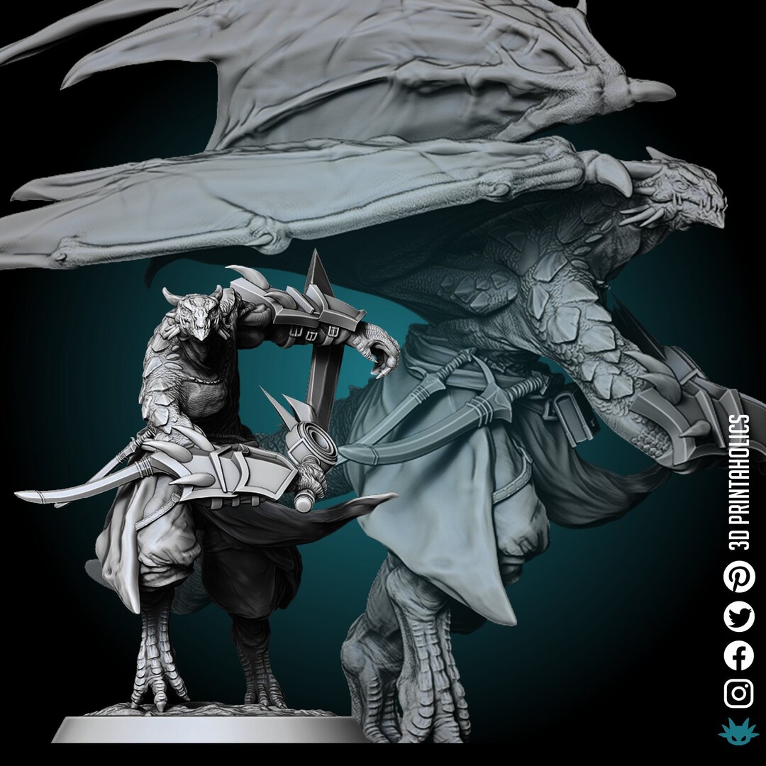 Dragonborn Soldier Winged/wingless - Premium Plant Based Resin 3D ...