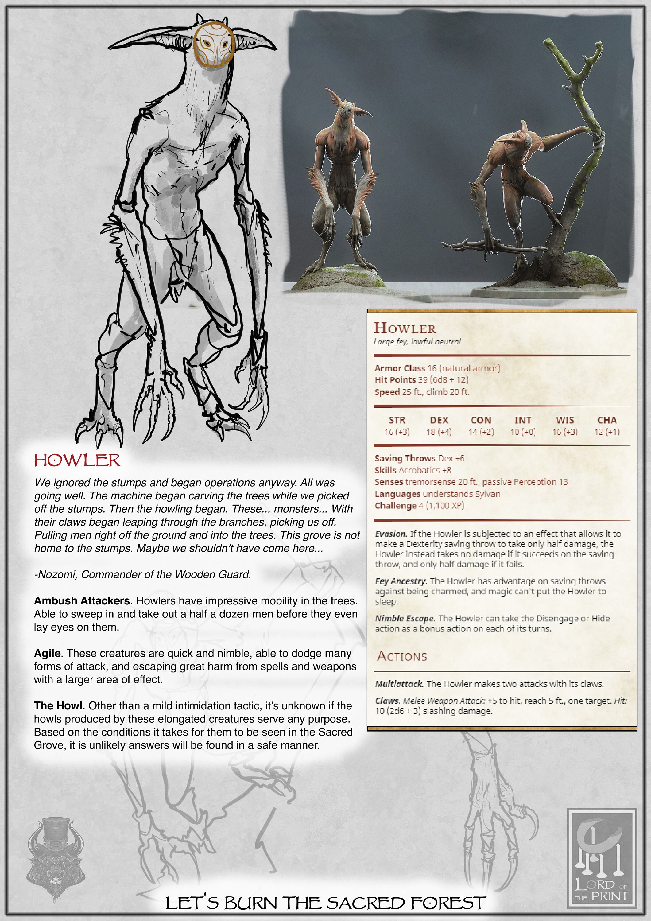 Howler Stand Premium 4k Plant Based Resin 3D Printed - Etsy UK