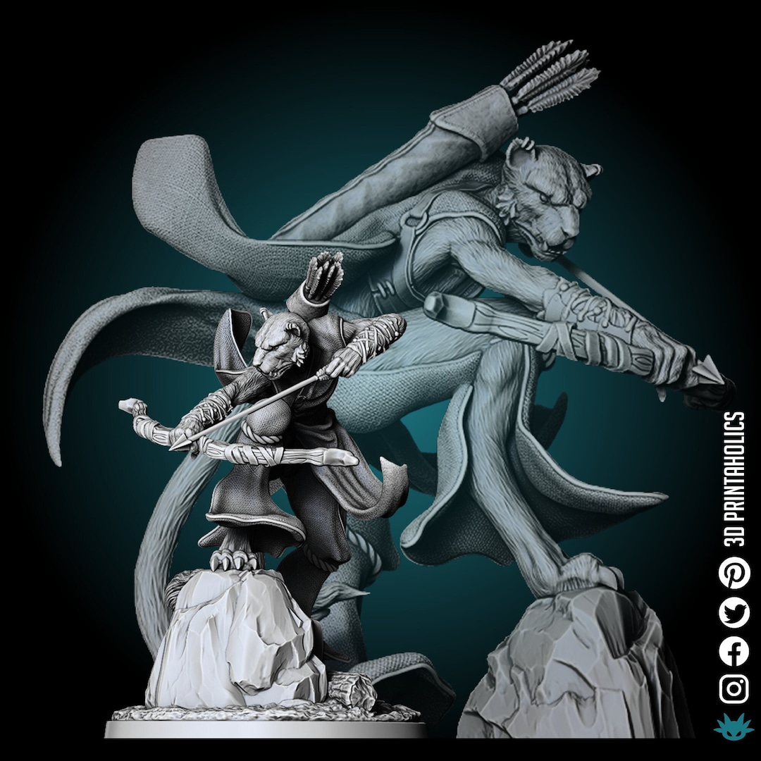 Leonin Hunter - Premium Plant Based Resin 3D Printed Miniature ...