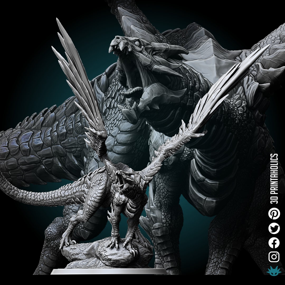 Young Steel Dragon Premium Plant Based Resin 3D Printed Miniature ...