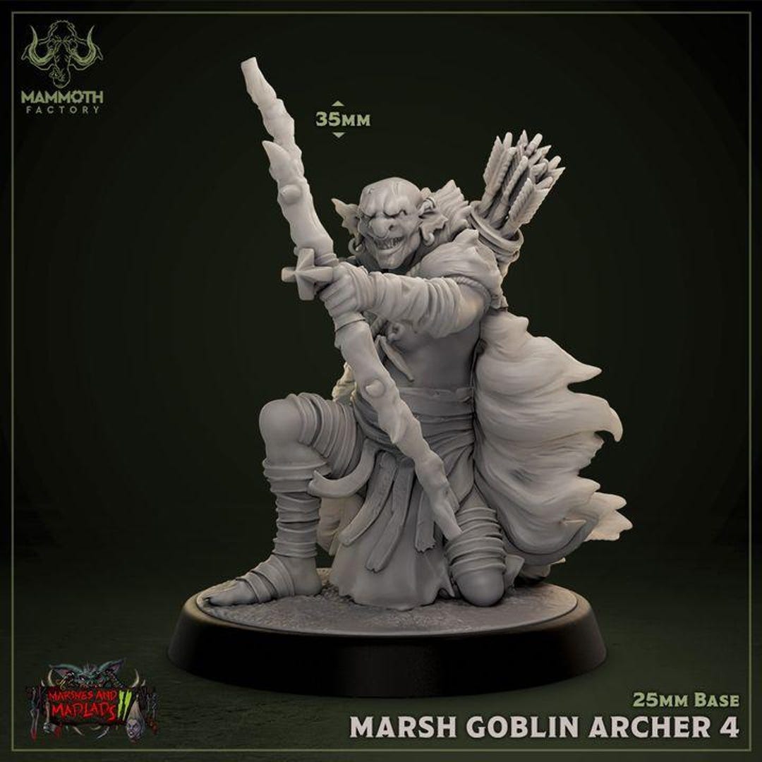 Marsh Goblin Archer, Aiming Premium 12k Quality Highly Detailed Figures ...