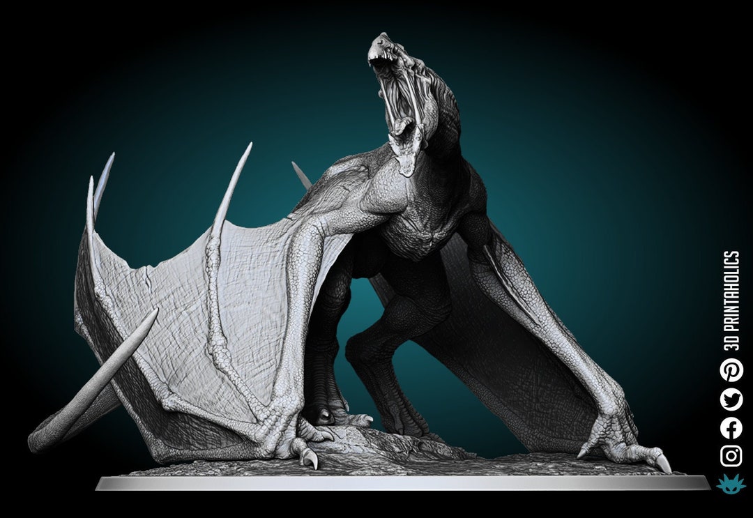 Prehistoric Wyvern - Premium Plant Based Resin 3D Printed Miniature ...