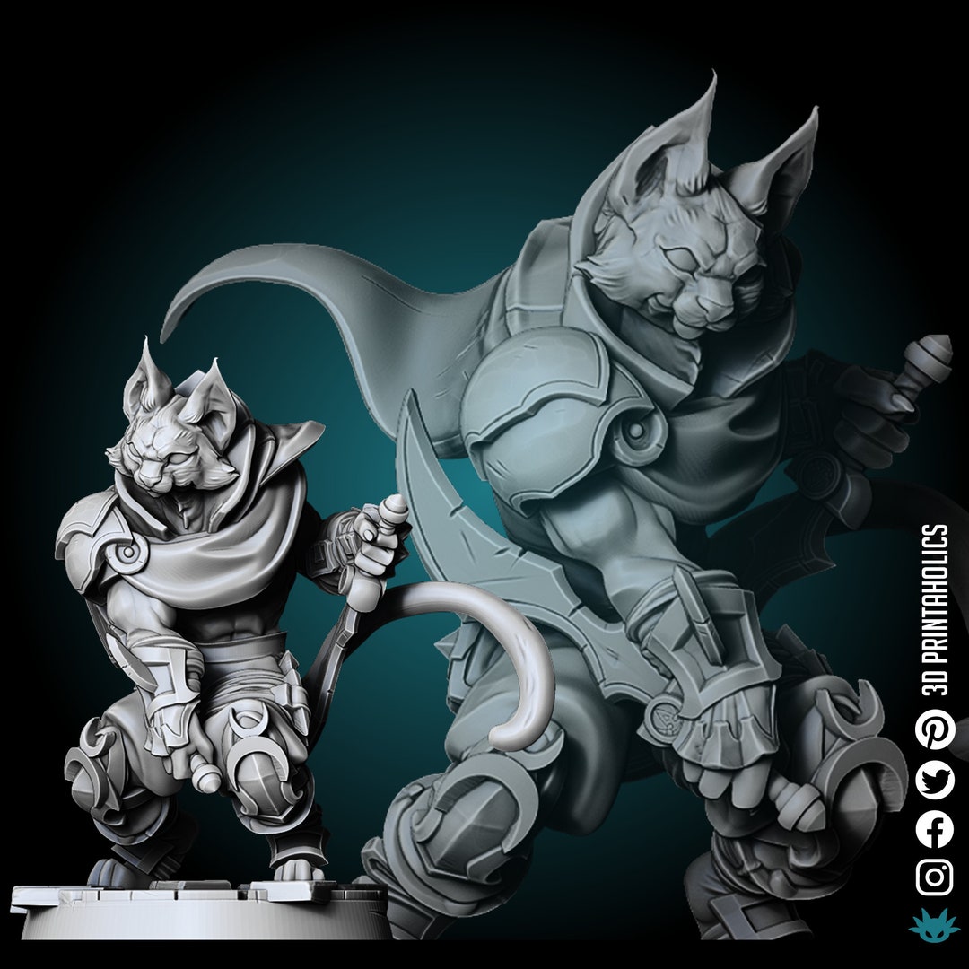 Tabaxi Rogue - Premium Plant Based Resin 3D Printed Miniature, Tabletop ...