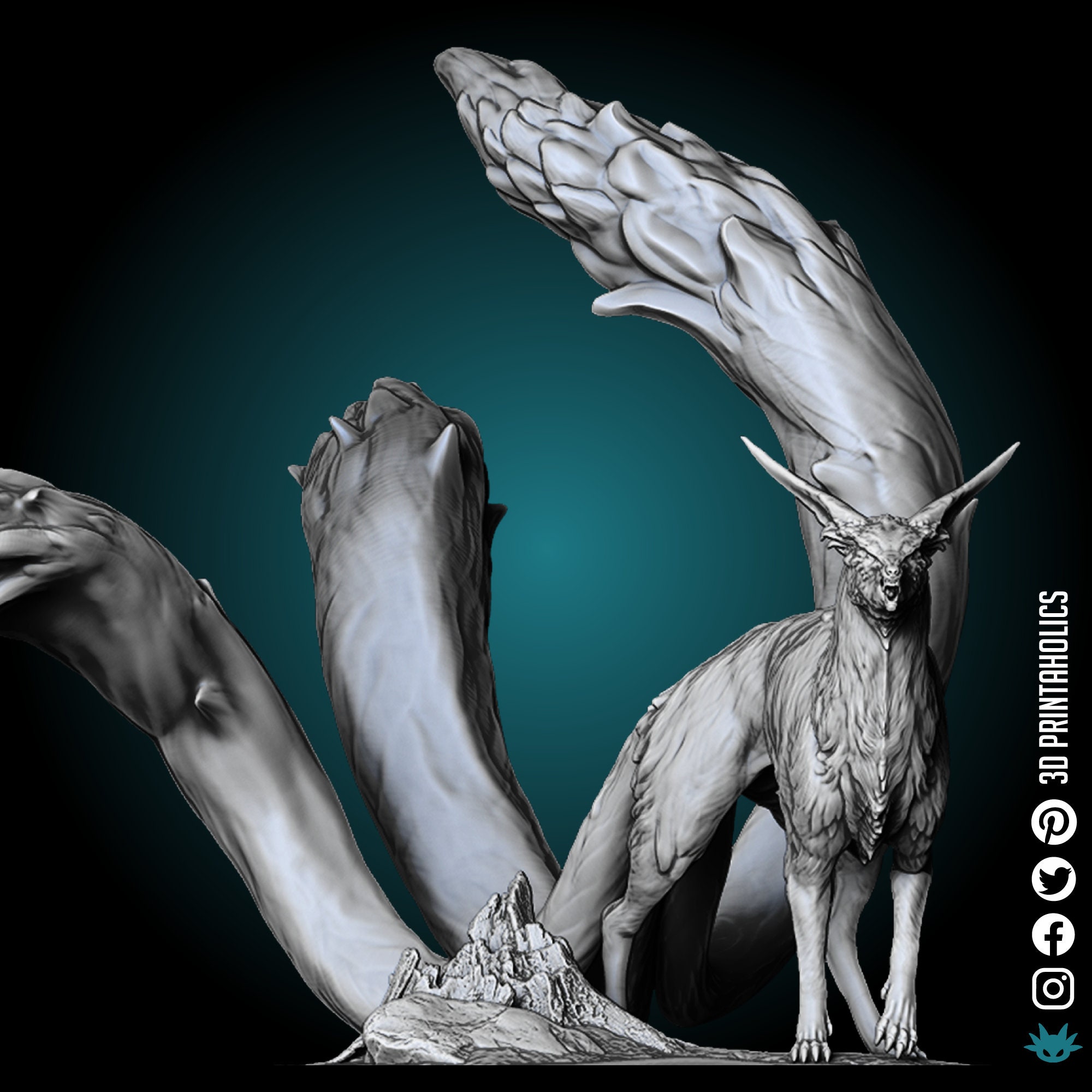 Kitsune - Stand - Premium 4k Plant Based Resin 3D Printed Miniature ...