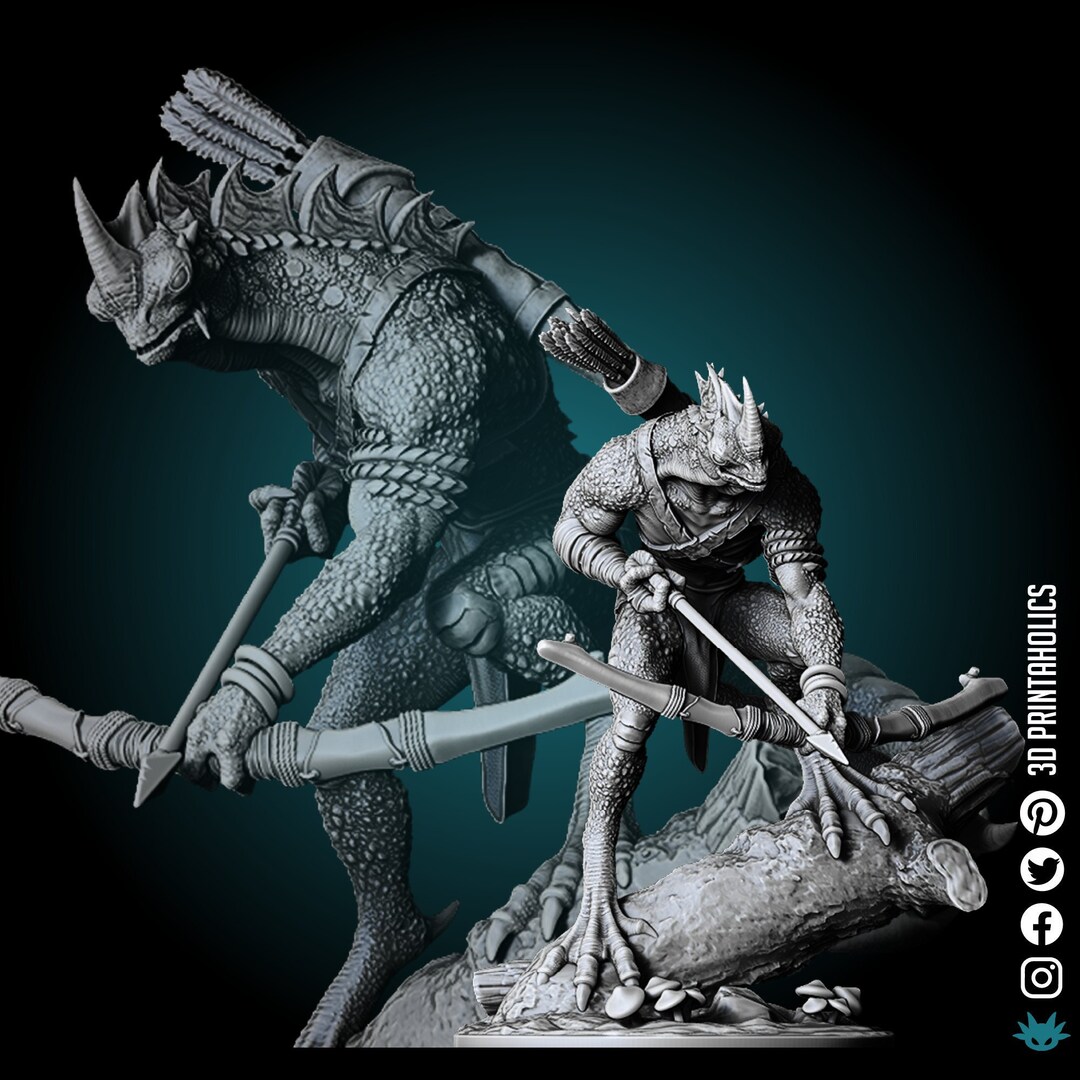 Saurian Skirmisher Premium 4k Plant Based Resin 3D Printed Miniature ...
