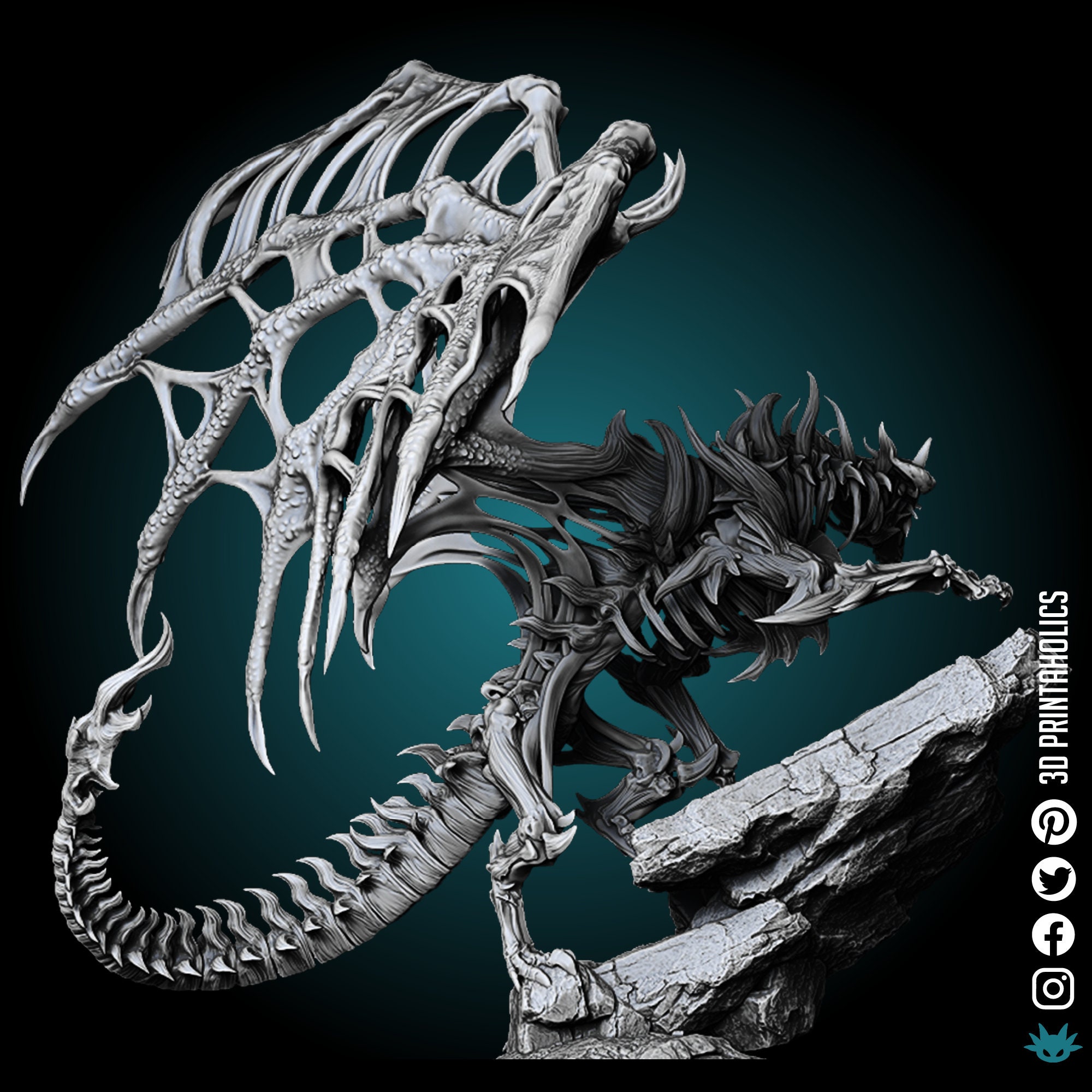 Undead Dragon - Premium 4k Plant Based Resin 3D Printed Miniature ...