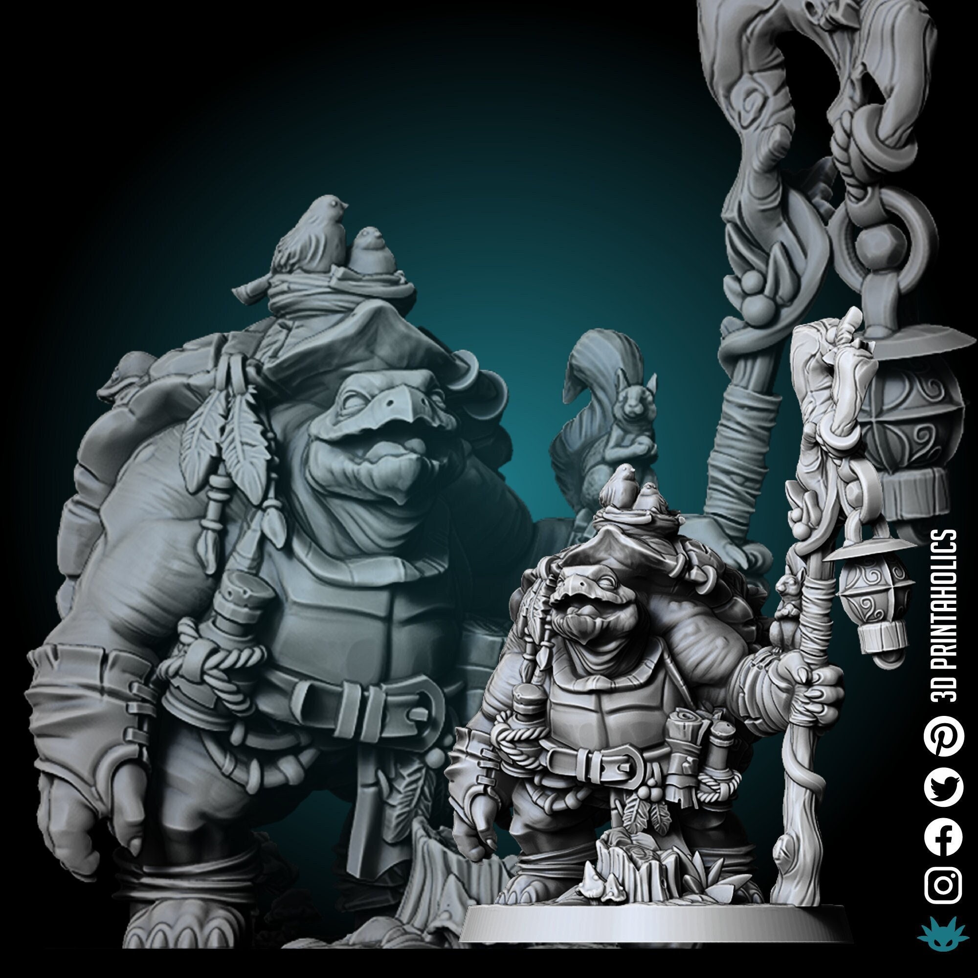 D&D Miniatures Wiz Kids Tortle Druid #40 Seas & Shores Icons Of The ...