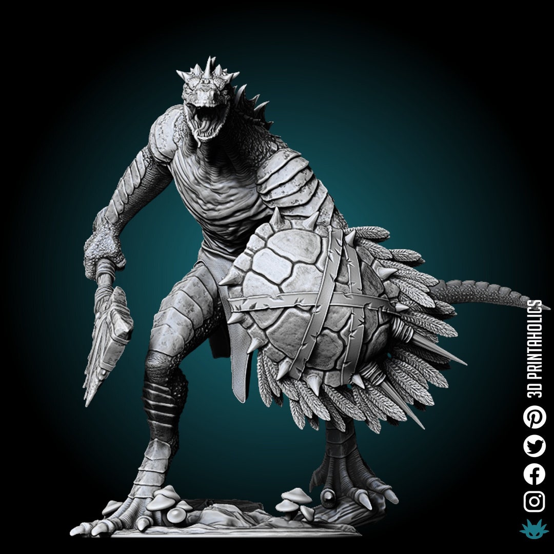 Saurian Warrior Premium 4k Plant Based Resin 3D Printed Miniature ...