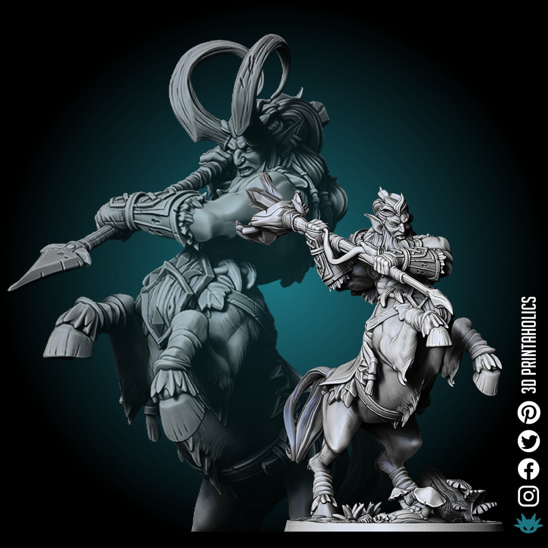 Centaur Druid - Premium Plant Based Resin 3D Printed Miniature ...