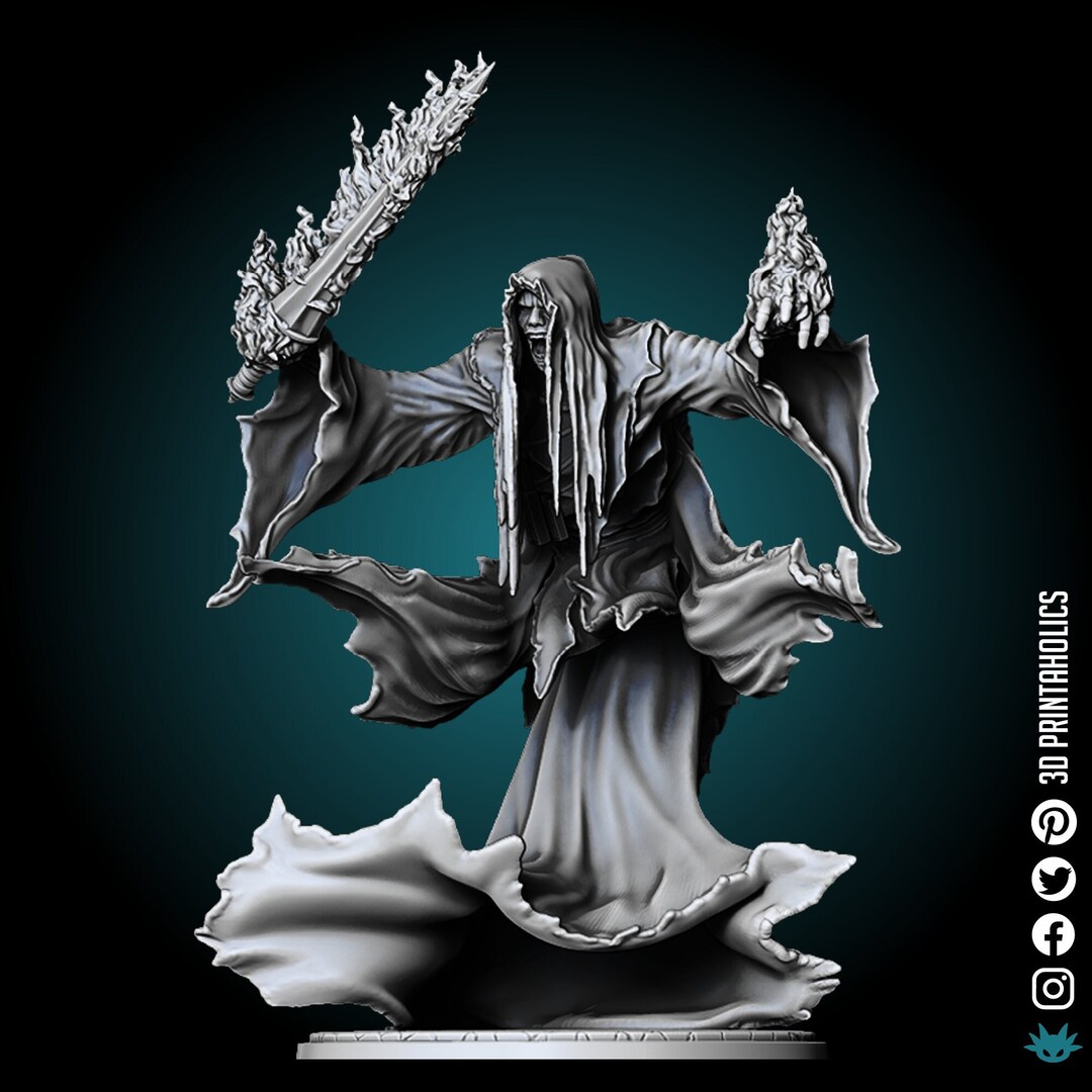 Flame Wraith - Premium Plant Based Resin 3D Printed Miniature, Tabletop ...