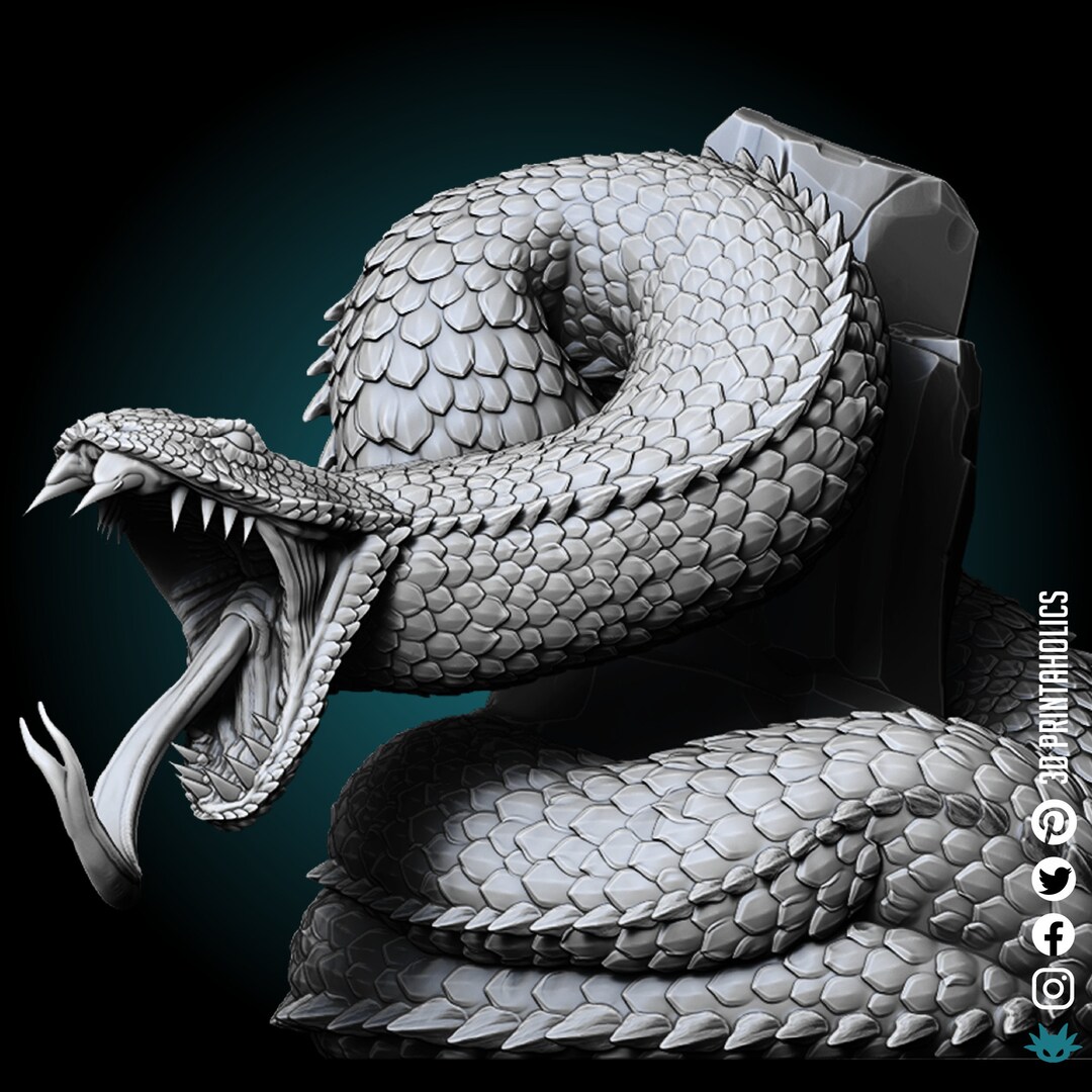 Deathfang Constrictor Snake Premium Plant Based Resin 3D Printed ...