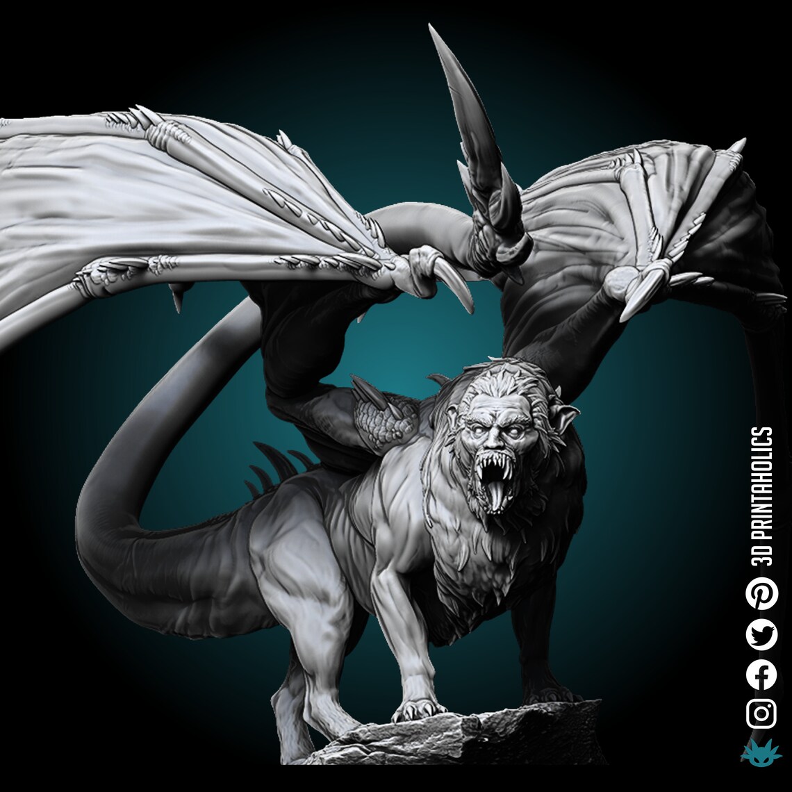 Manticore Premium Plant Based Resin 3D Printed Miniature - Etsy