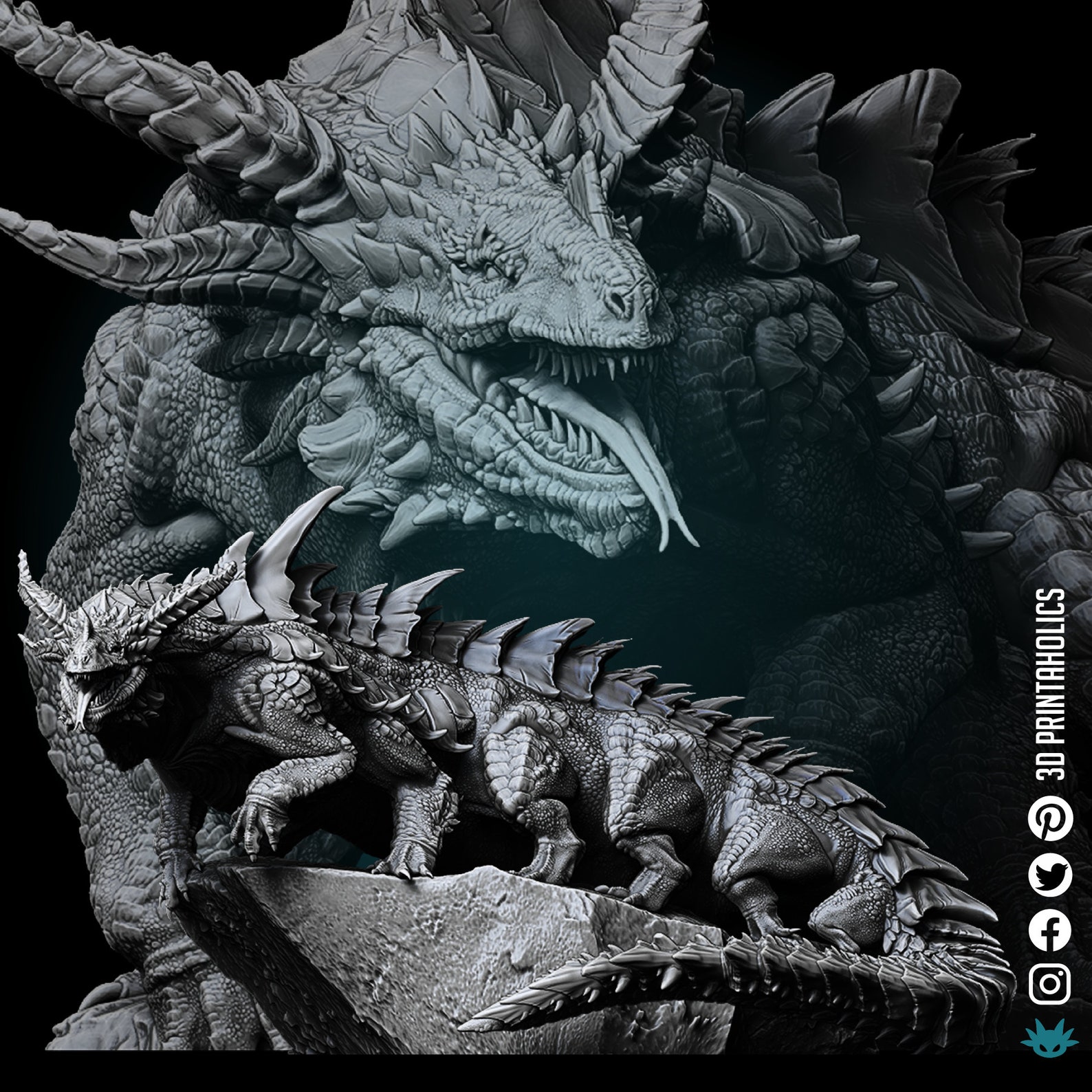 Elder Behir - Miniature imprimée en 3D en résine végétale haut de gamme ...