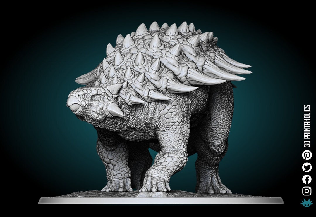 Ankylosaurus - Premium Plant Based Resin 3D Printed Miniature, Tabletop ...