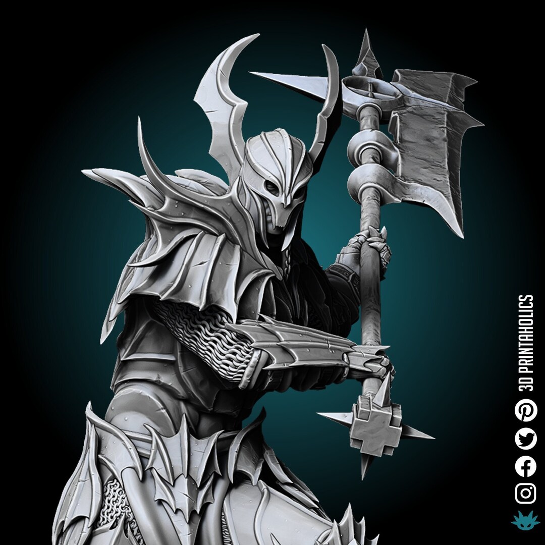 Blood Knight Halberd Premium Plant Based Resin 3D Printed Miniature ...