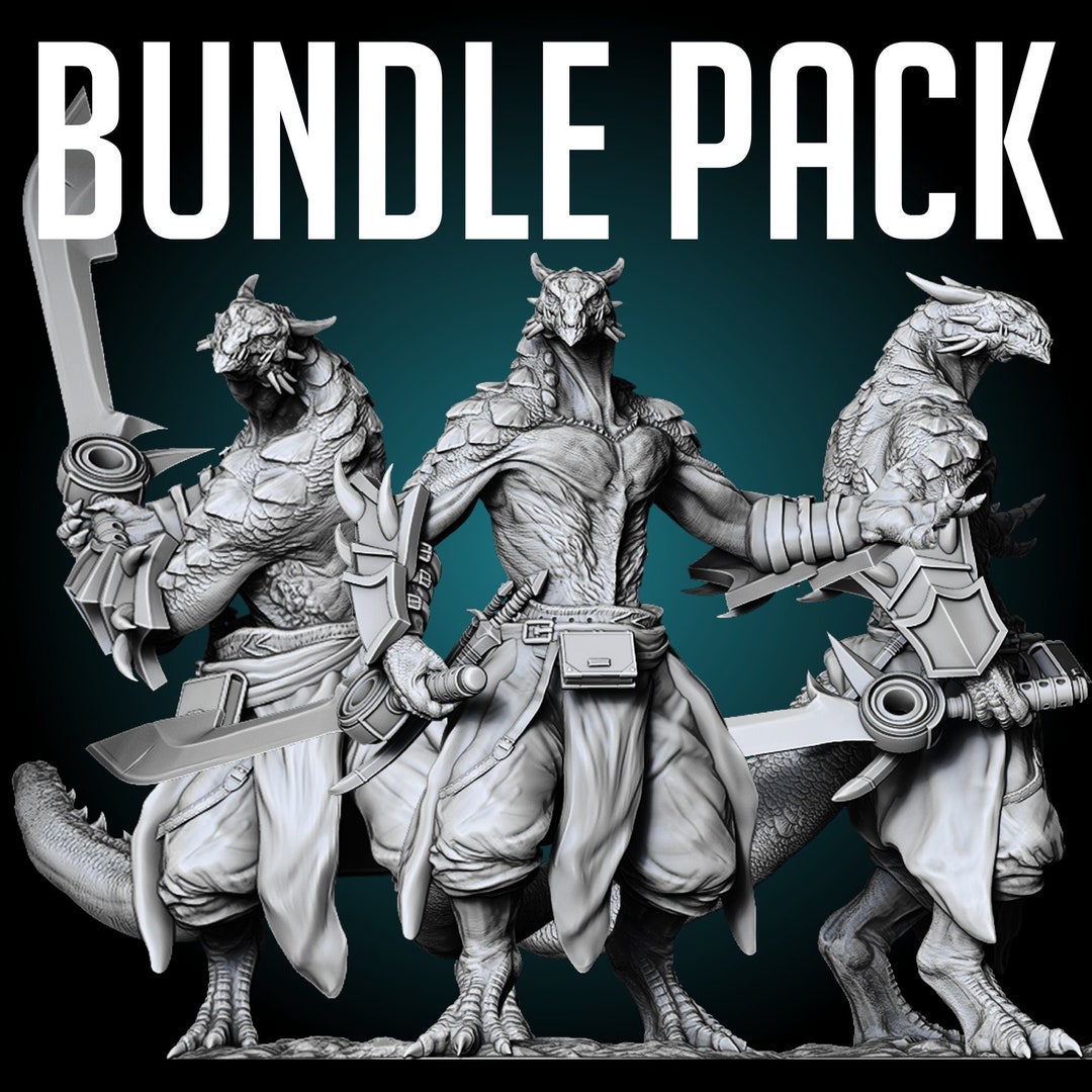 Dragonborn Soldier Bundle Pack Winged/wingless - Premium Plant Based Resin 3D Printed Miniature ...