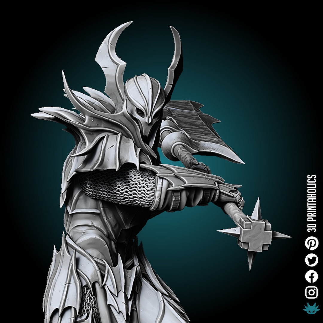 Blood Knight Halberd Premium Plant Based Resin 3D Printed Miniature ...