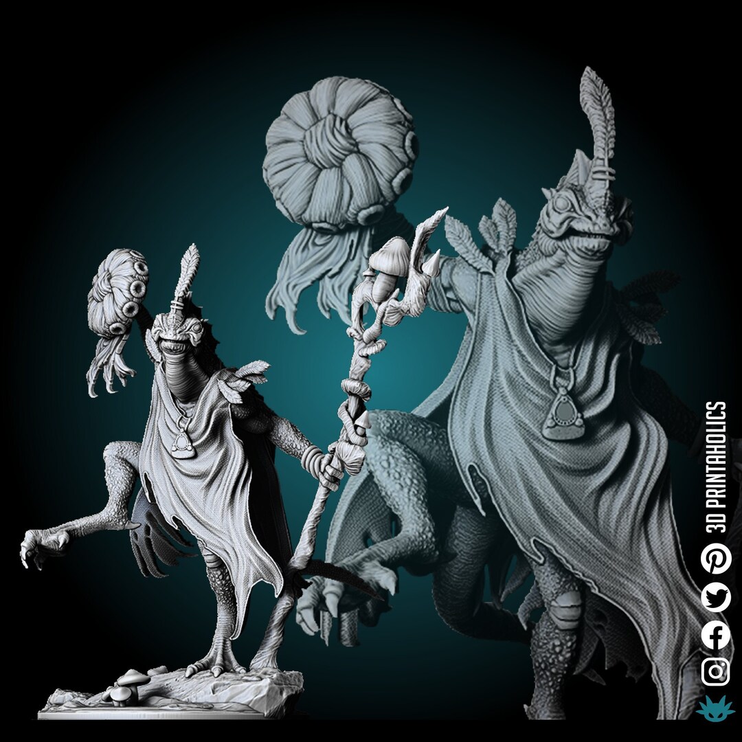 Saurian Shaman Premium 4k Plant Based Resin 3D Printed Miniature ...