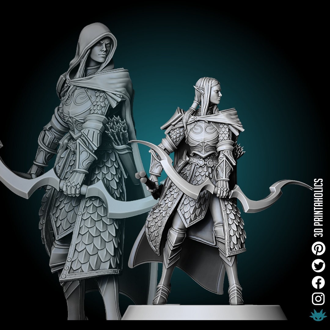 Elf Archer Premium Plant Based Resin 3D Printed Miniature, Tabletop ...
