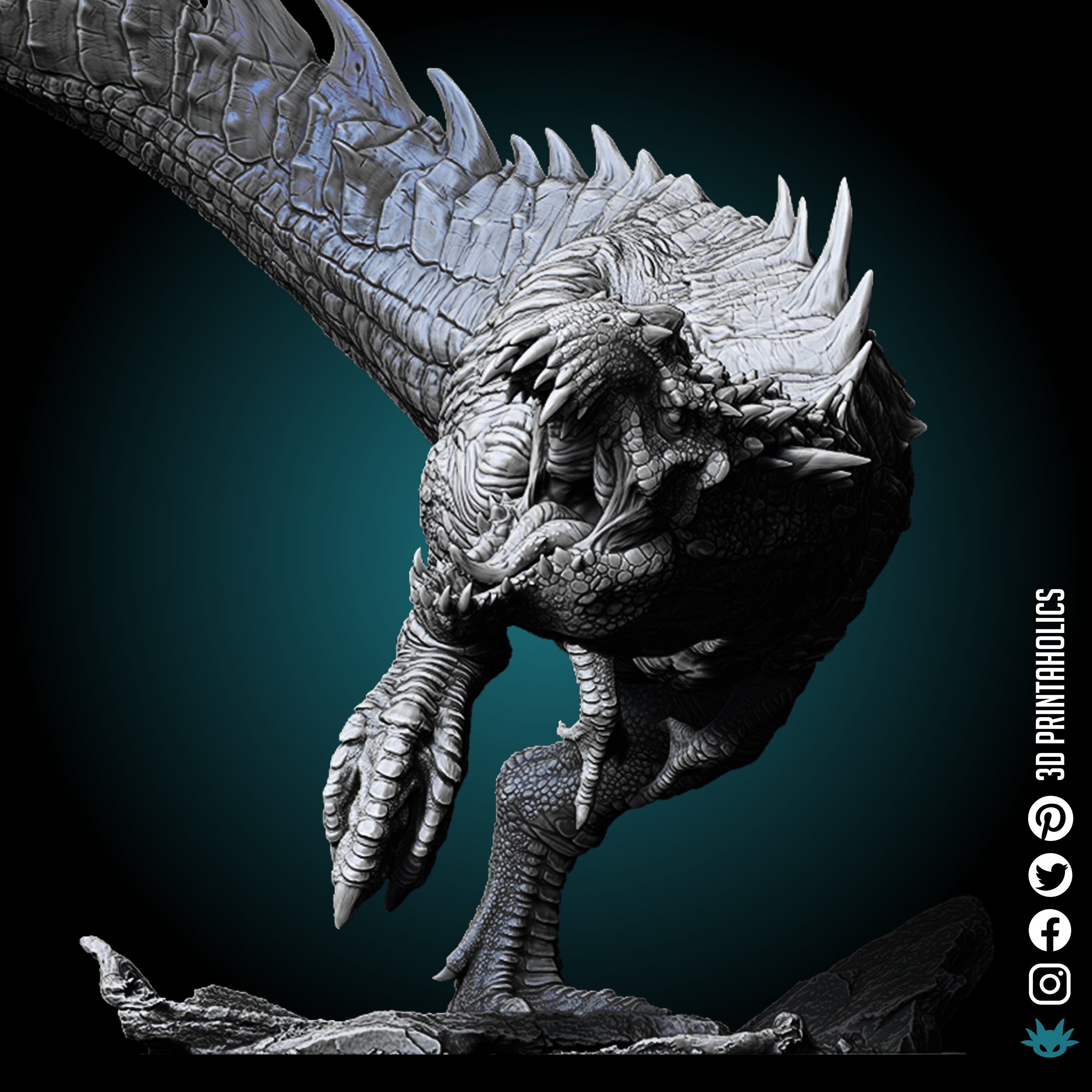 T-rex Dinosaur - Premium Plant Based Resin 3D Printed Miniature ...