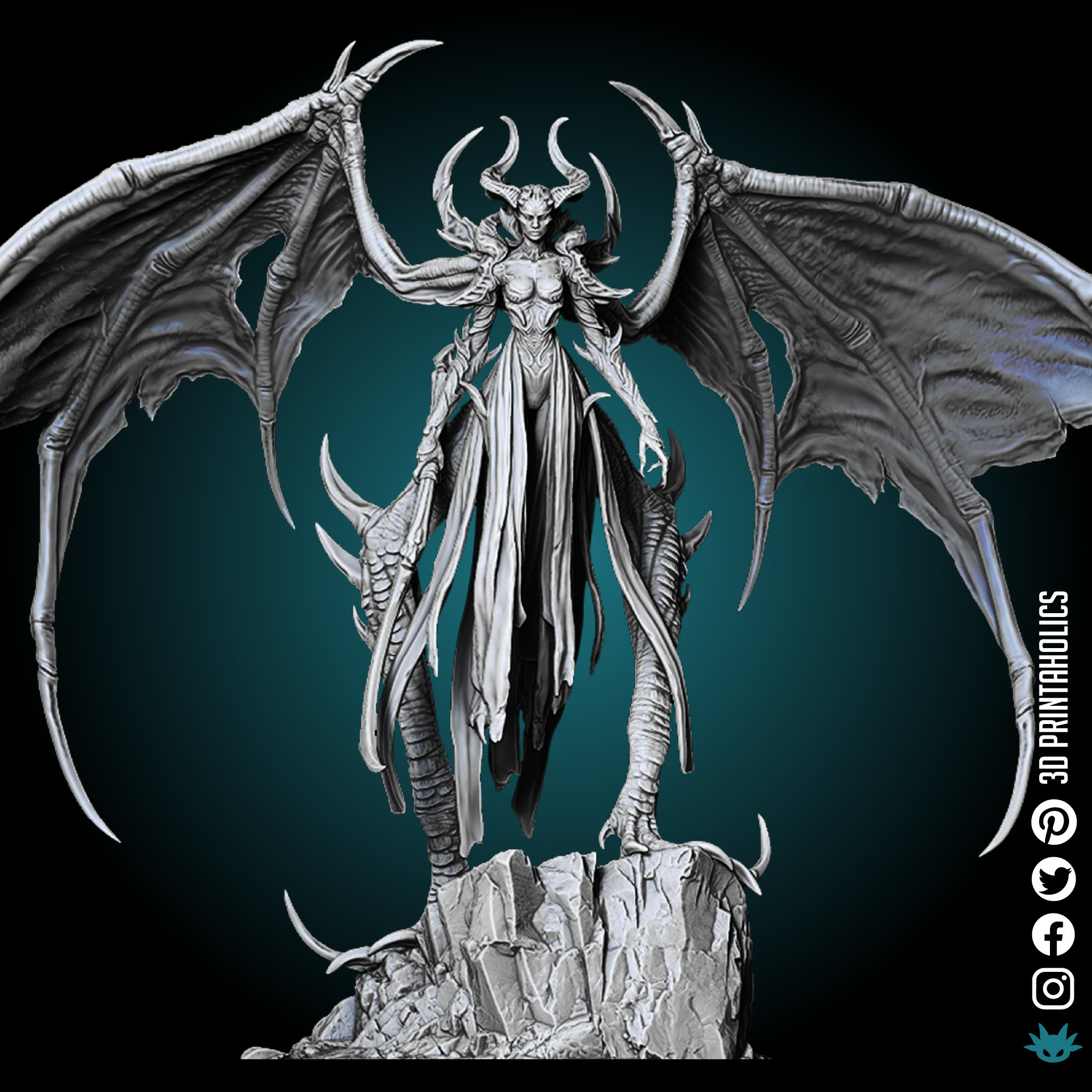 Demon Queen of Hell - Premium 4k Plant Based Resin 3D Printed Miniature ...