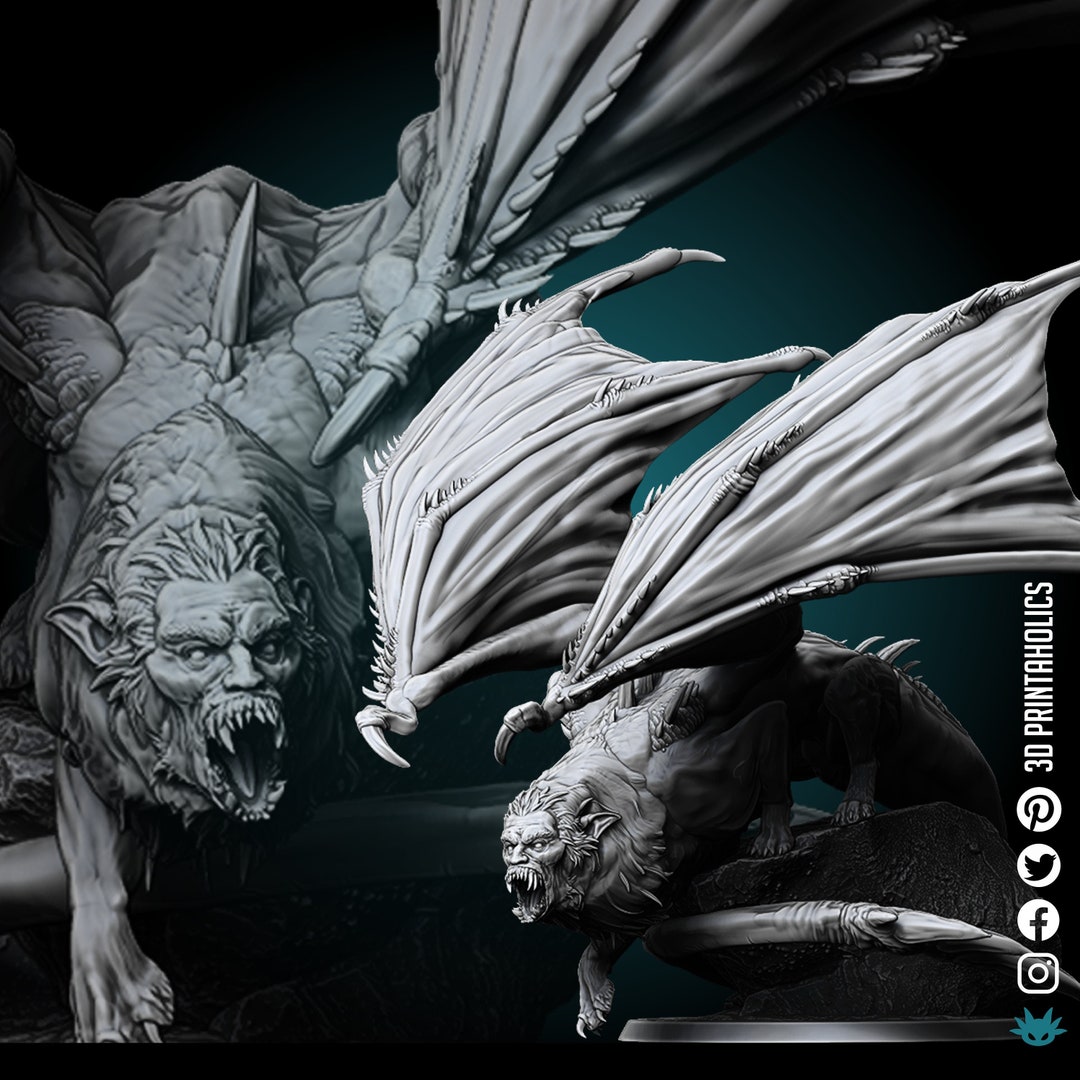 Manticore- Premium Plant Based Resin 3D Printed Miniature, Tabletop ...