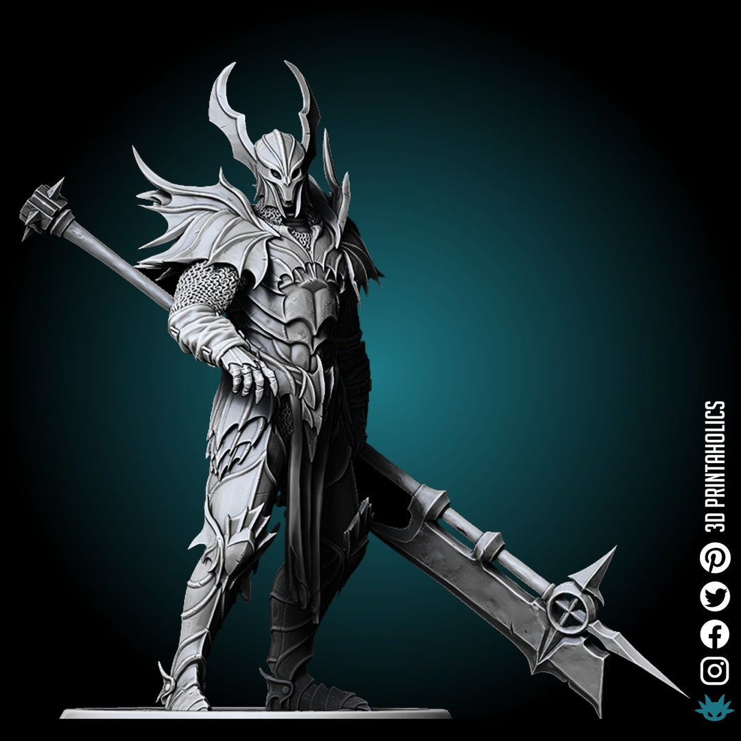 Blood Knight Halberd Premium Plant Based Resin 3D Printed Miniature ...
