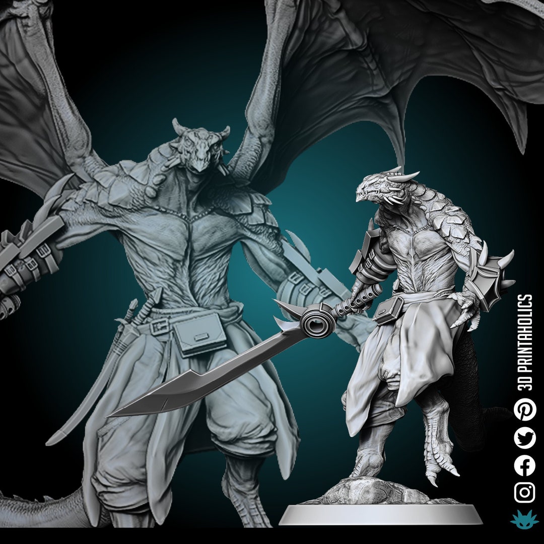 Dragonborn Soldier Winged/wingless - Premium Plant Based Resin 3D ...