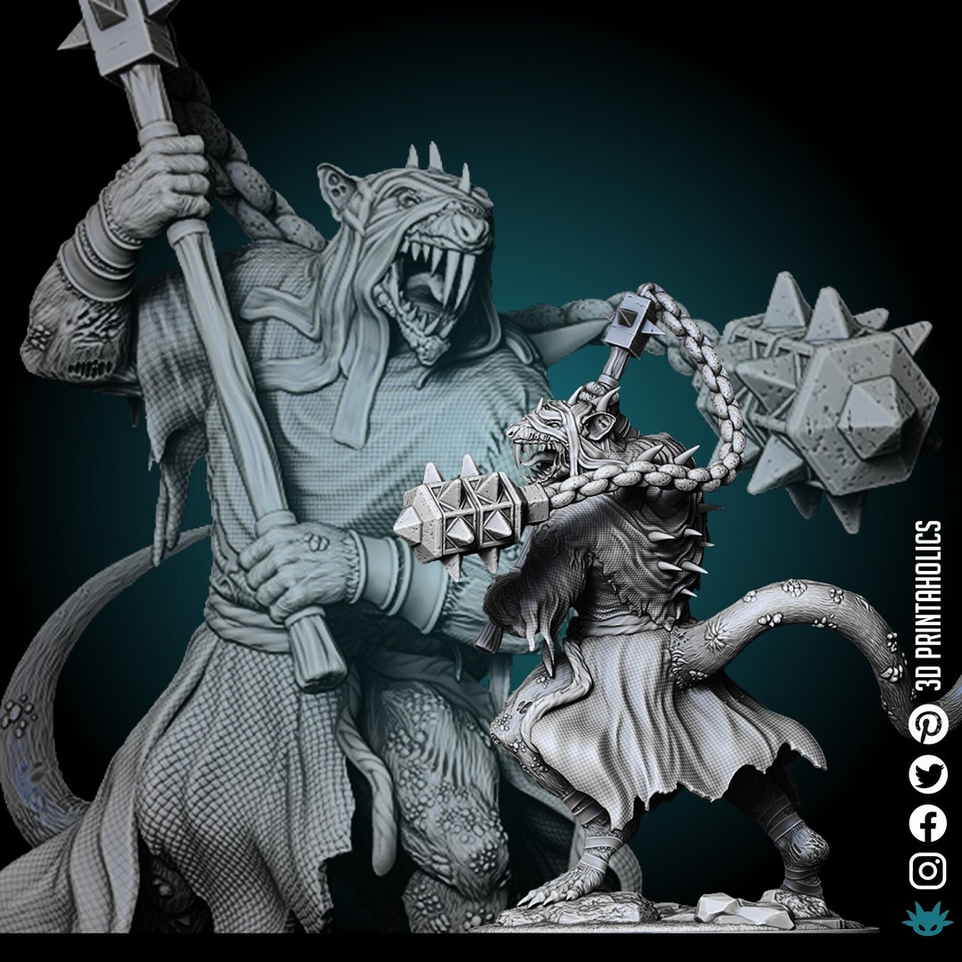 Verminhorde Rat Berserker - Premium Plant Based Resin 3D Printed ...