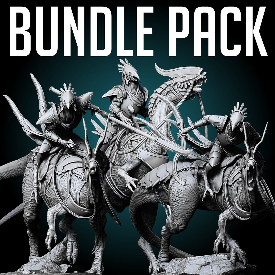 Dilophosaurus kenku Riders Bundle Pack Premium 4k Plant Based Resin 3D ...