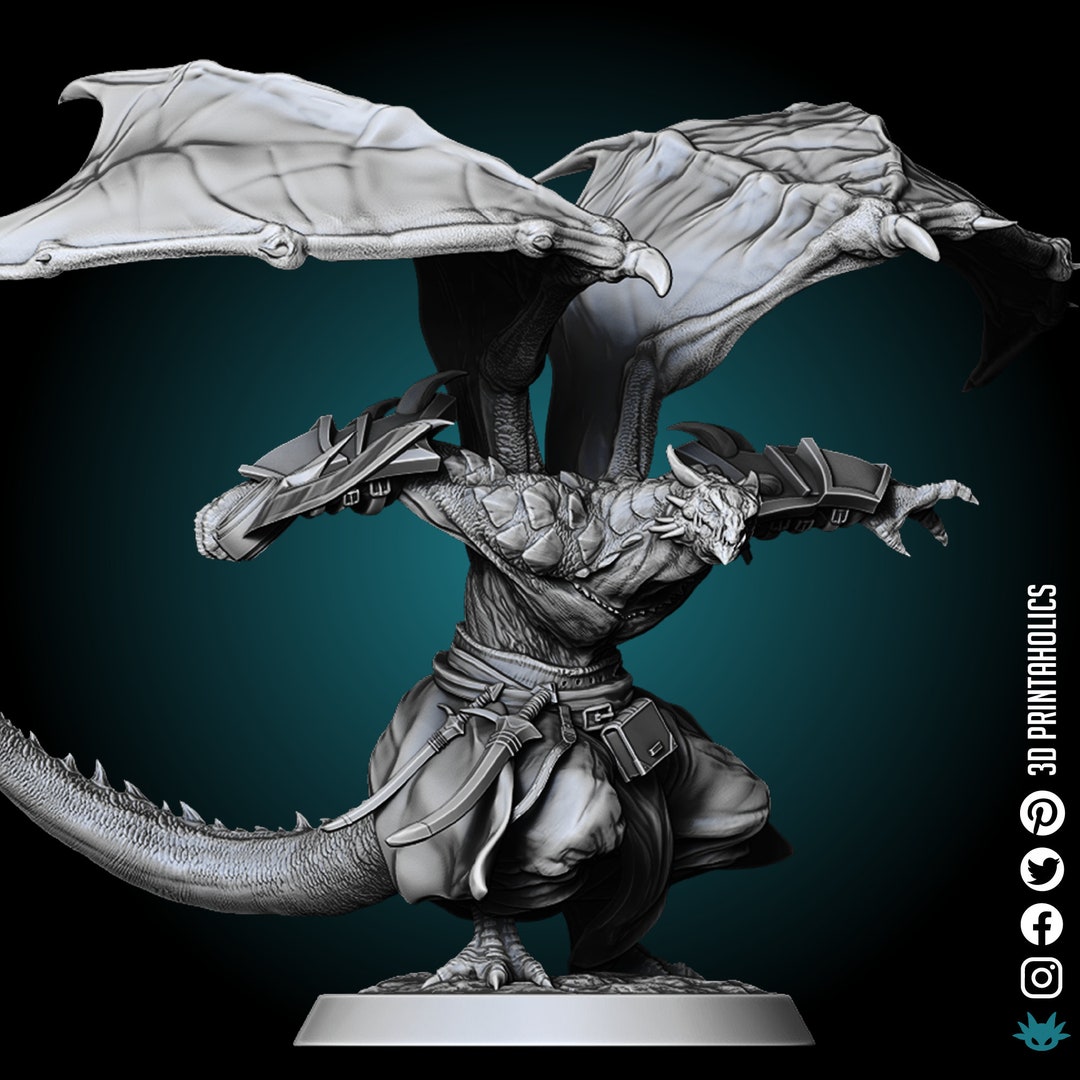 Dragonborn Soldier Winged/wingless - Premium Plant Based Resin 3D ...
