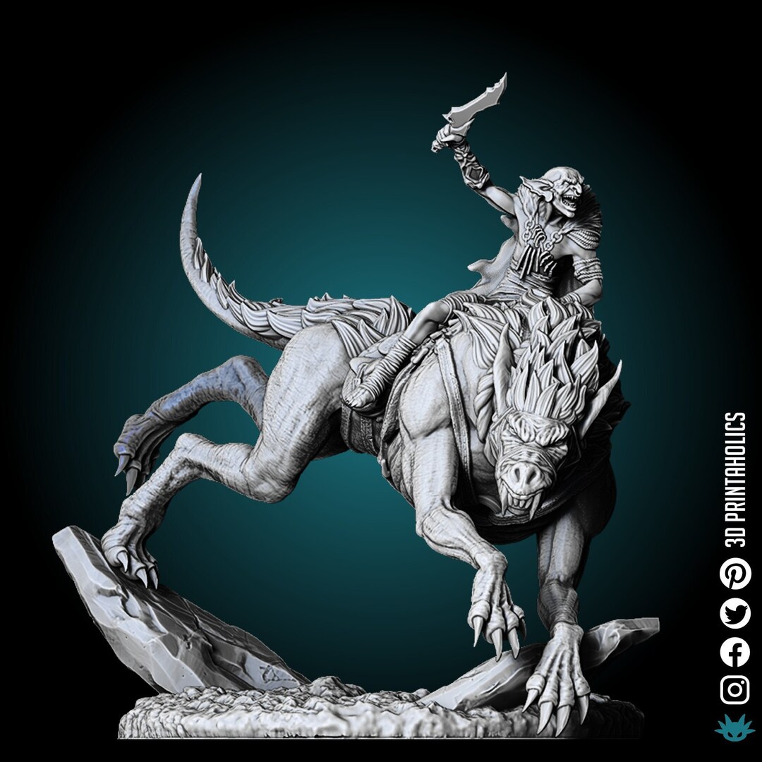 Warg Rider Premium Plant Based Resin 3D Printed Miniature, Tabletop ...